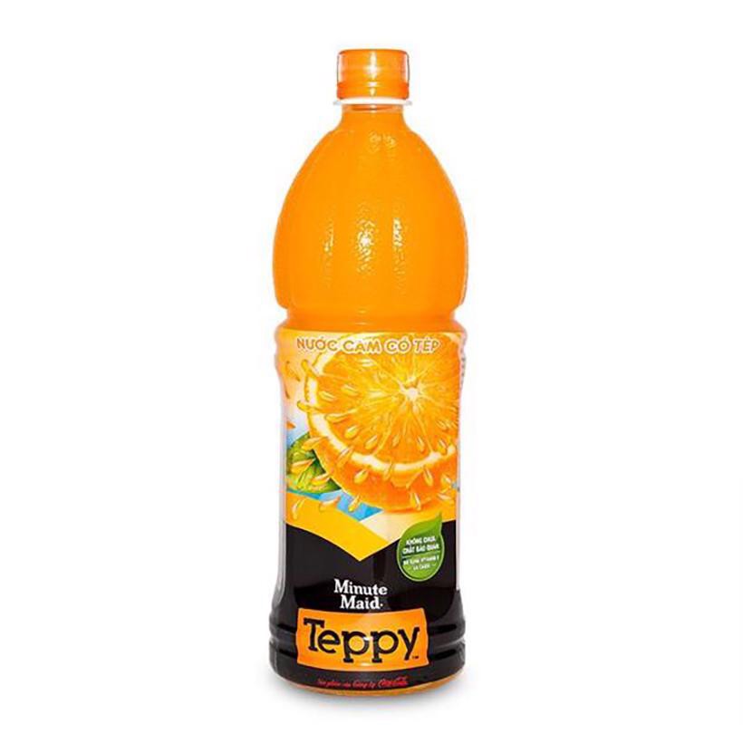 Nước cam có tép Teppy Minute Maid chai 1 lít