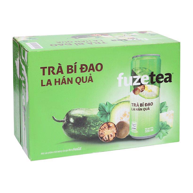 Trà bí đao Coca la hán quả thùng 24 lon x 320ml