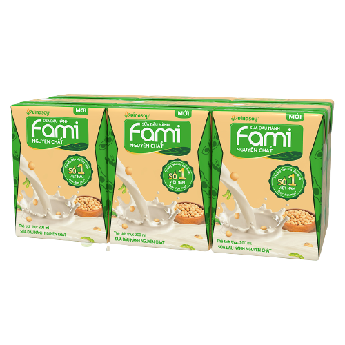 Sữa đậu nành nguyên chất Fami 6 hộp x 200ml
