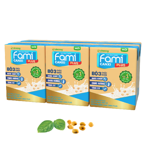 Lốc 6 hộp sữa đậu nành canxi plus Fami 200ml