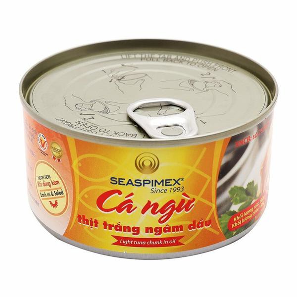Cá ngừ thịt trắng ngâm dầu Seaspimex hộp 185g