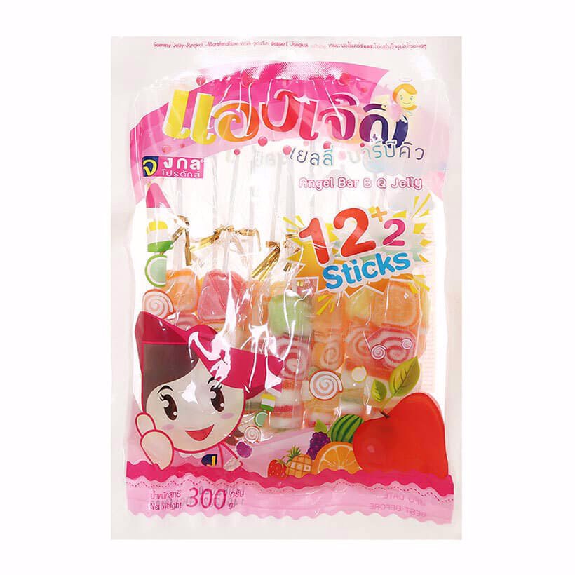 Kẹo dẻo jelly Jongkol Mashmalow xiên que gói 300g