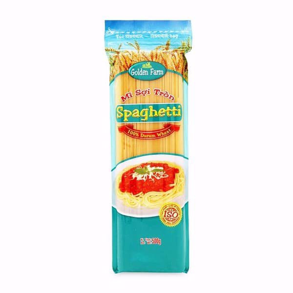 Mì sợi tròn spaghetti Golden Farm gói 500g