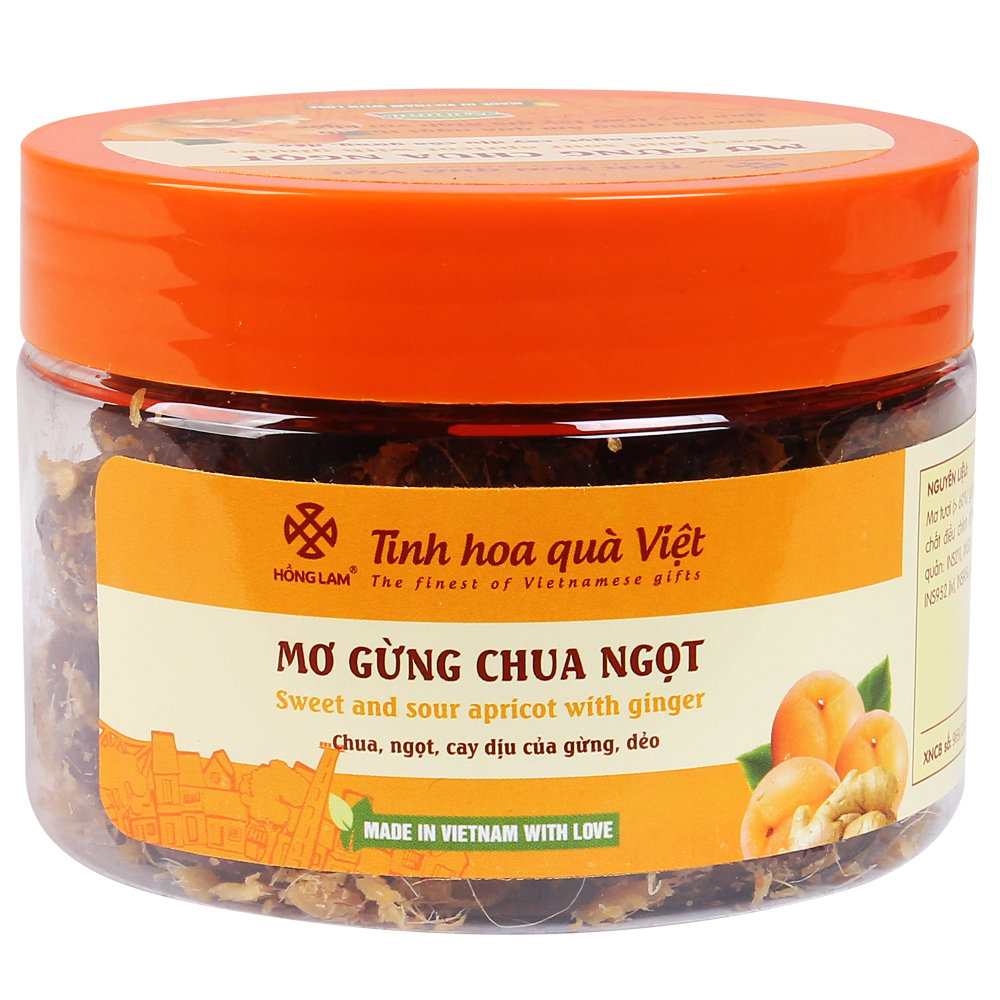 Ô mai mơ gừng Hồng Lam chua mặn ngọt hộp 200g