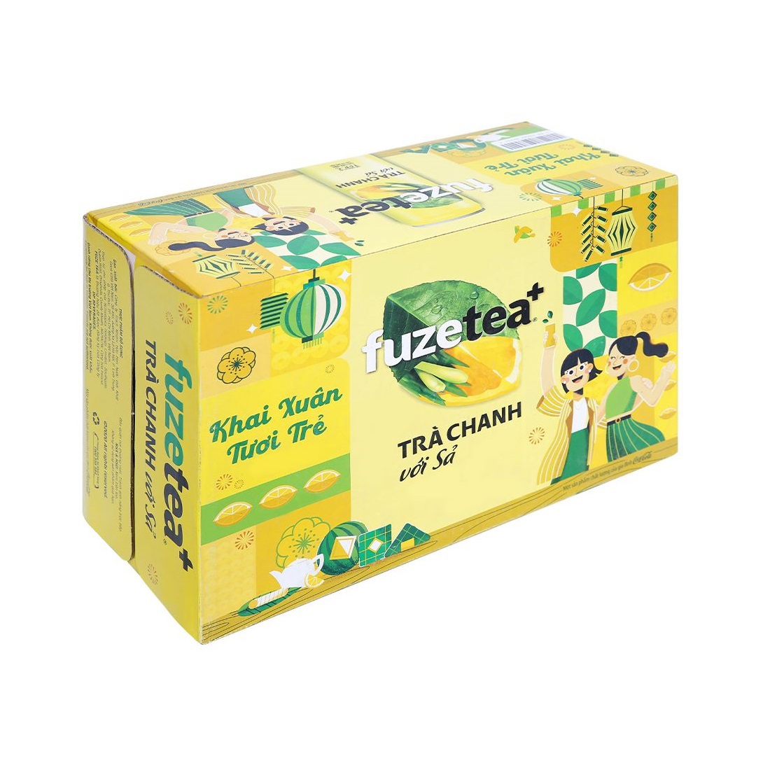 Thùng 24 lon nước trà chanh sả Fuzetea 320ml