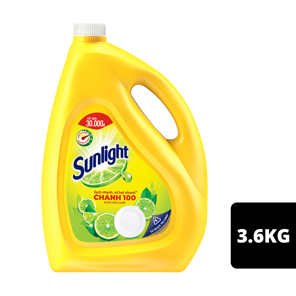 Nước rửa chén Sunlight chanh 100 can 3.6kg