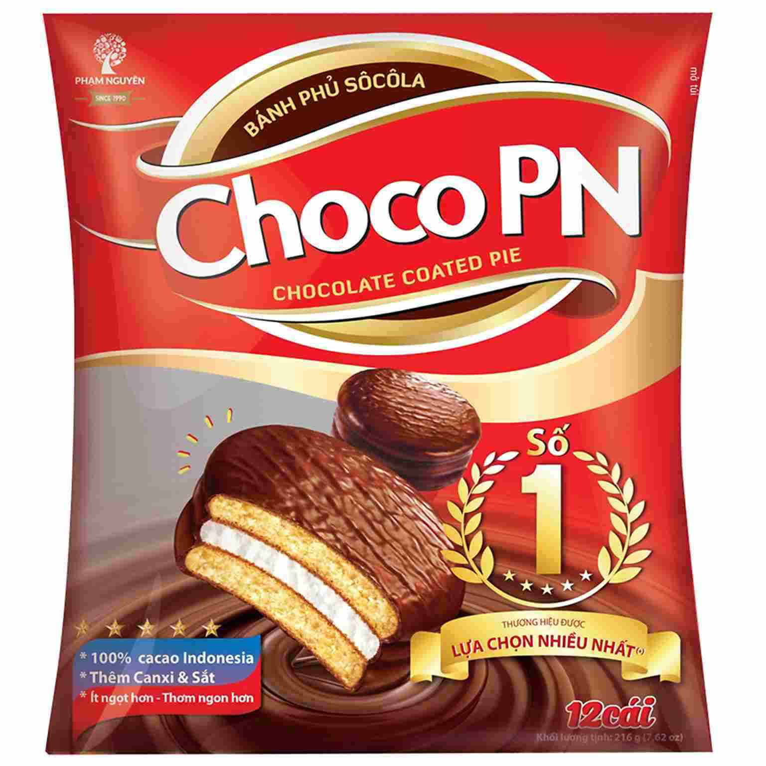 Bánh Choco Phaner Marshmallow P&N Chocolate gói 216g