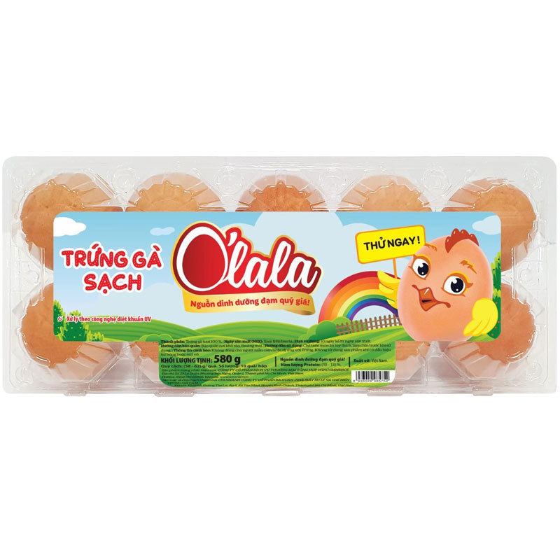Trứng gà sạch O'LALA hộp 10 quả