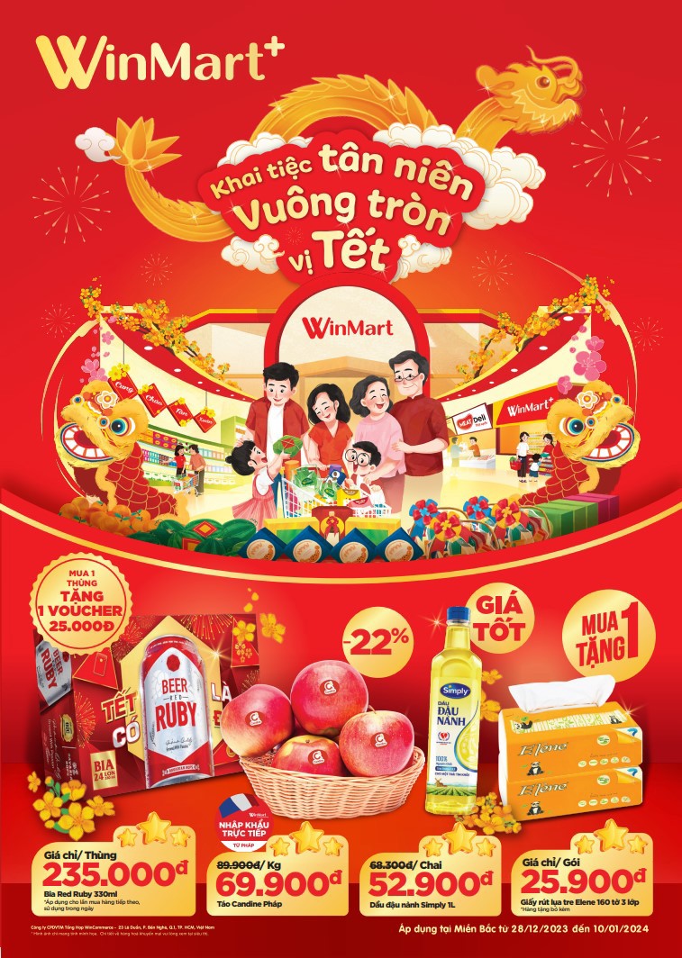 Cẩm Nang Mua sắm WinMart Plus từ 28/12/2023 - 10/1/2024 khu vực Miền Bắc