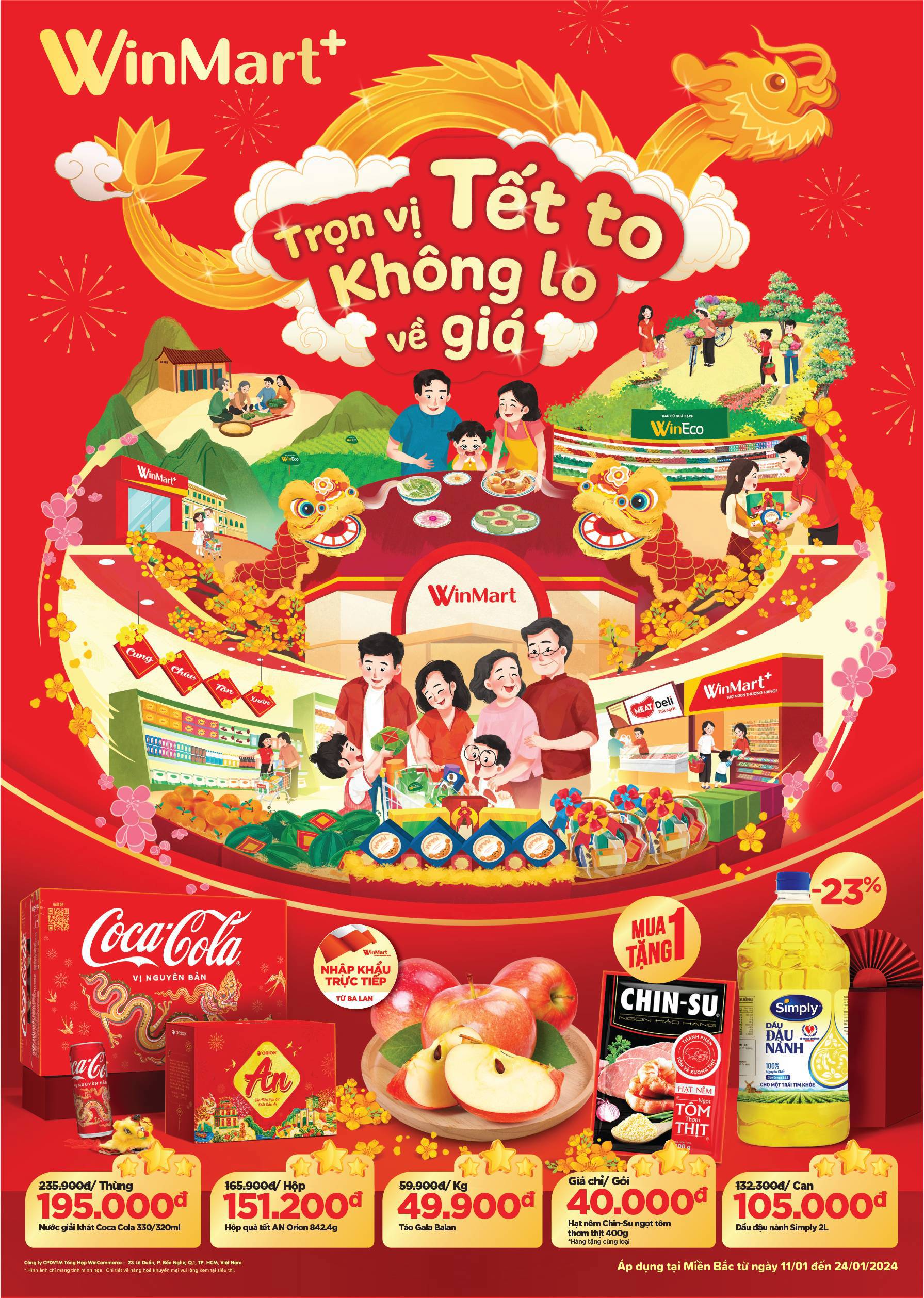 Cẩm Nang Mua sắm WinMart Plus từ 11/1 - 24/1/2024 khu vực Miền Bắc