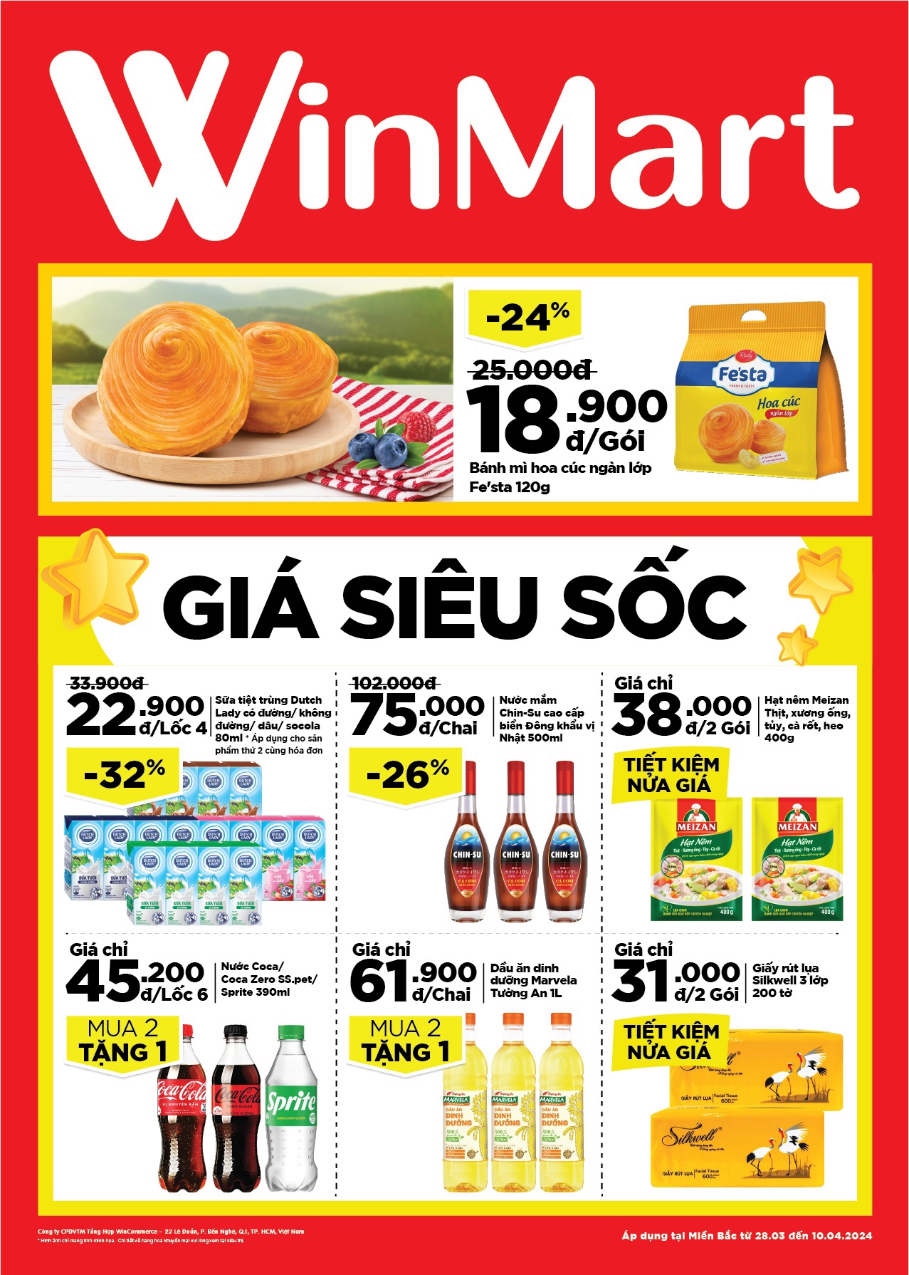 Cẩm Nang Mua sắm WinMart từ 28/03 - 10/04 khu vực Miền Bắc