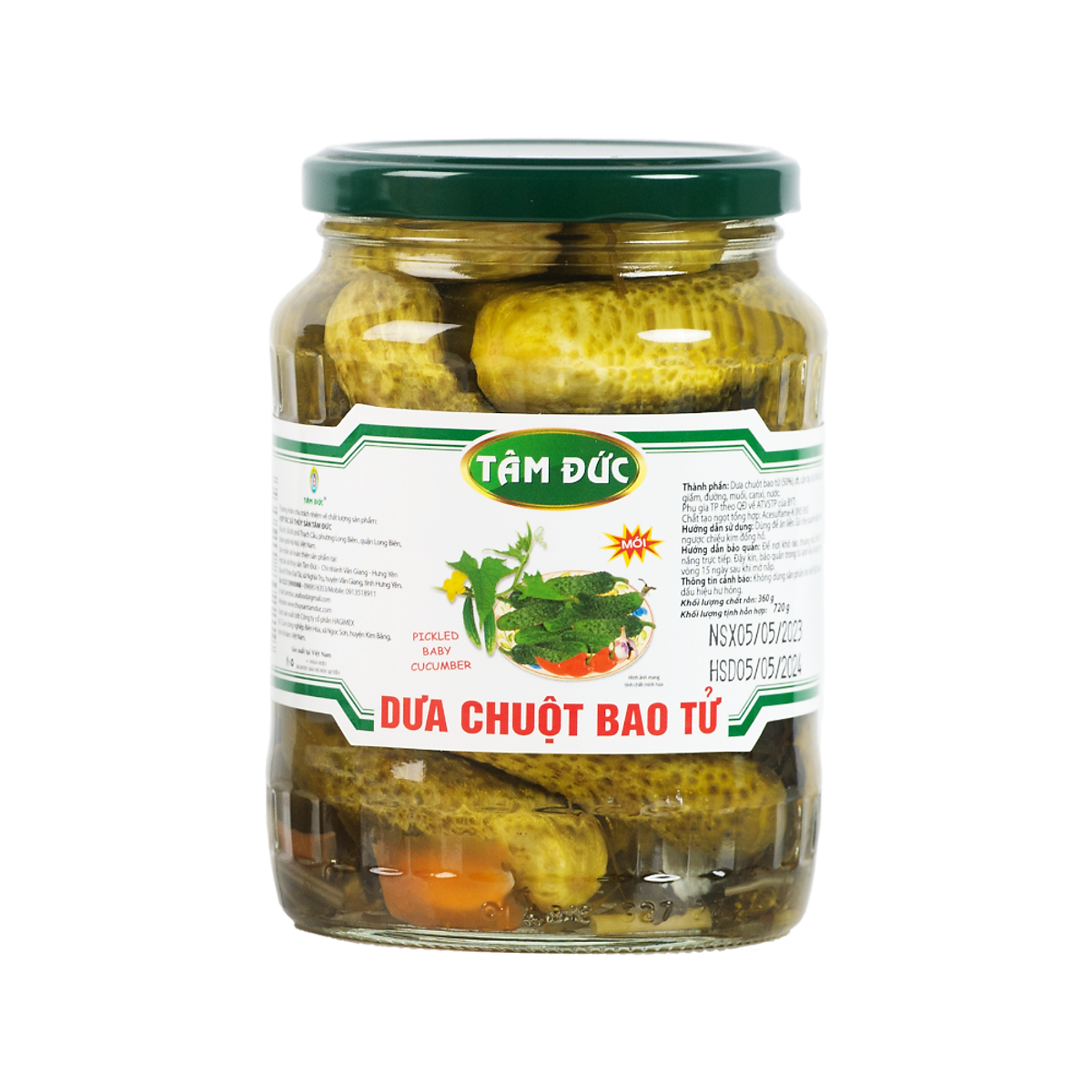 TÂM ĐỨC Dưa chuột bao tử lọ 720g