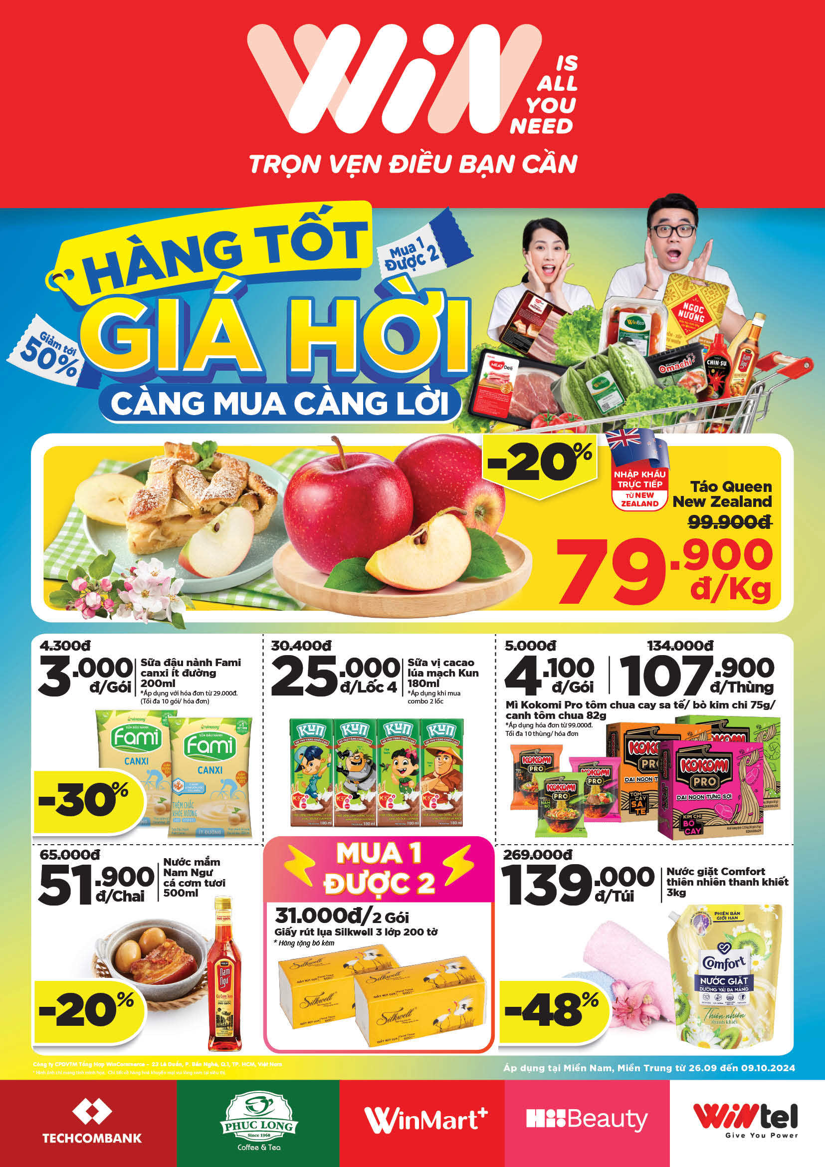 Cẩm Nang Mua sắm WinMart Plus từ 26/09-9/10 khu vực Miền Nam, Miền ...