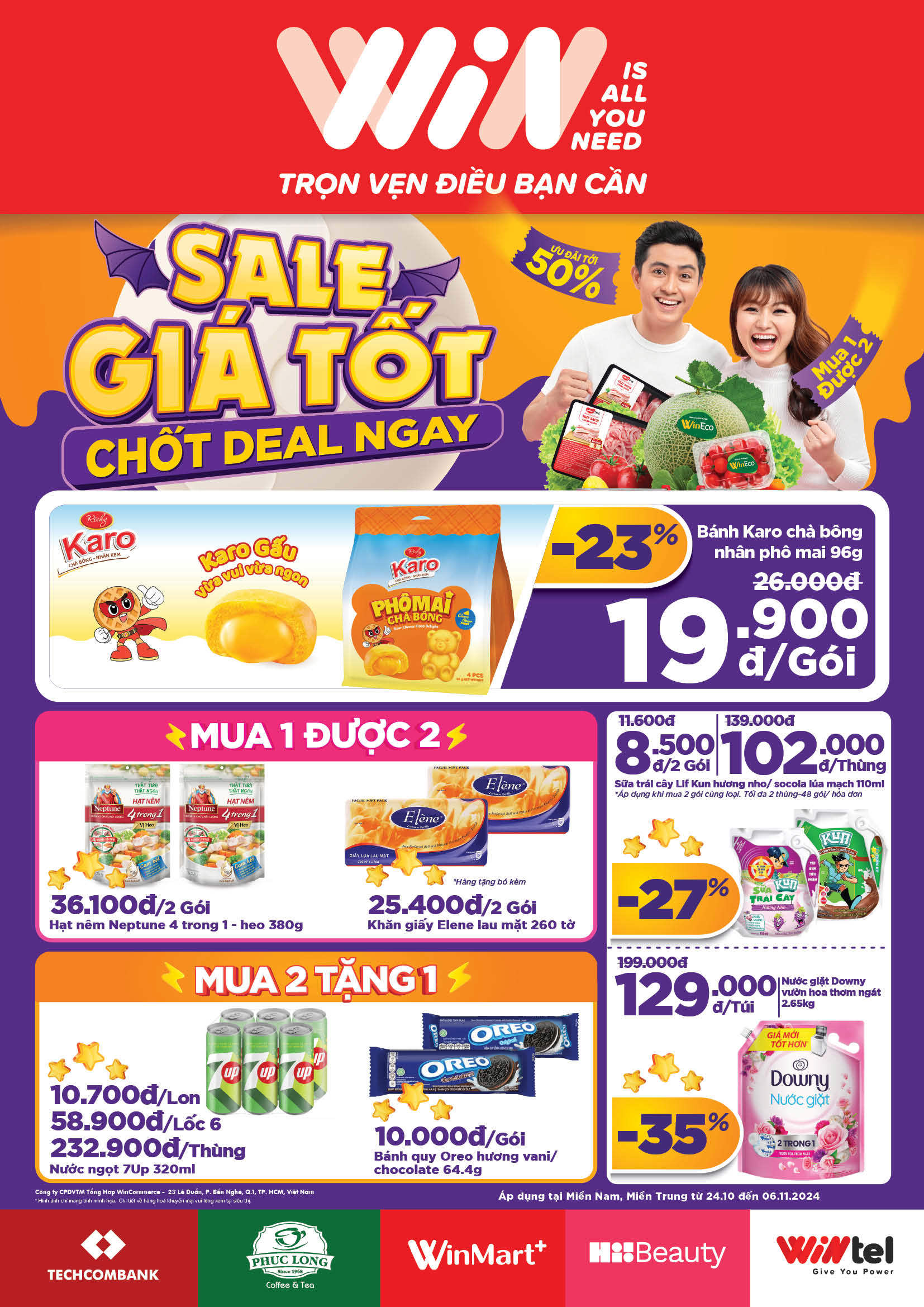 Cẩm Nang Mua sắm WinMart Plus từ 24/10-06/11 khu vực Miền Nam, Miền ...