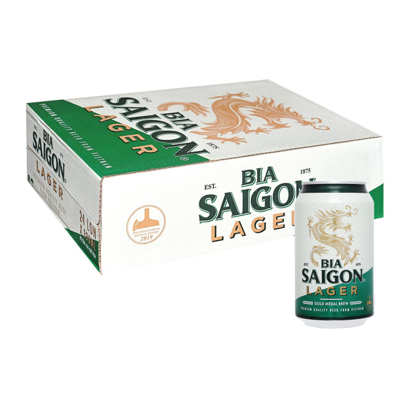 Thùng 24 lon Bia Saigon lager 330ml