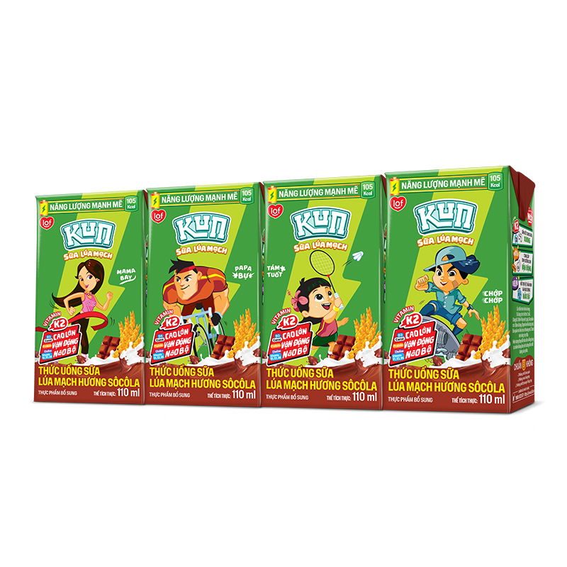 Sữa KUN vị cacao lúa mạch hộp 110ml